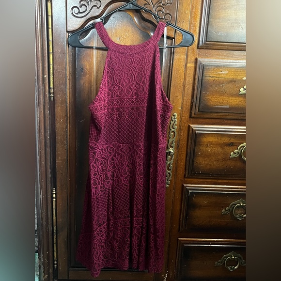 Rewind | Dresses | Rewind Maroon Lace Halter Dress | Poshmark